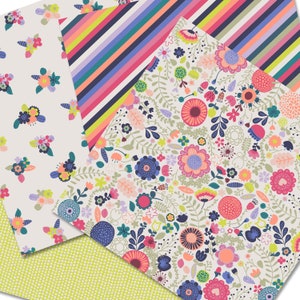 Colorful Blossom Digital Paper Pack, Floral Scrapbook Pages, Flower ...