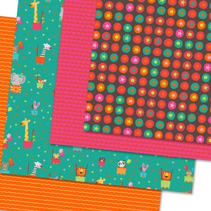 Animal Train Digital Paper Pack, Safari Zoo Scrapbook Pages, Party Kids ...