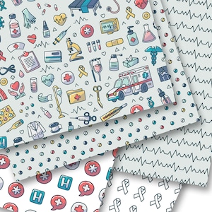 Medical Digital Paper. Doctor Nurse Scrapbooking Pages. Medicine ...