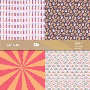 Fast Food Digital Paper Pack. Food Scrapbooking Pages, Kawaii ...