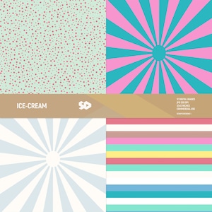 Ice-cream Digital Paper Pack, Summer Scrapbooking Paper, Printable ...