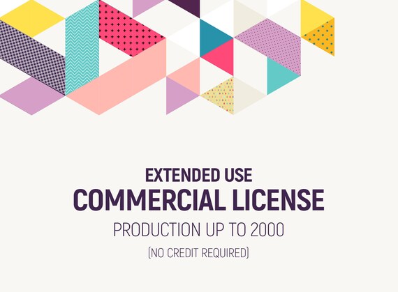 Extended License. Commercial use. Production up to 2000. | Etsy