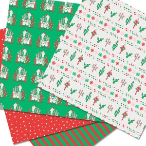 Christmas Llama Digital Paper Pack, Cactus Scrapbook Pages, Alpaca ...