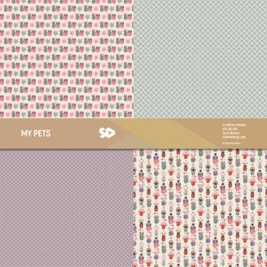 My Pets Digital Paper Pack, Dog Scrapbook Pages, Patterns, Puppy ...
