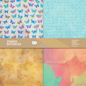 Butterflies Digital Scrapbooking Paper Pack, Butterfly Paper Set ...