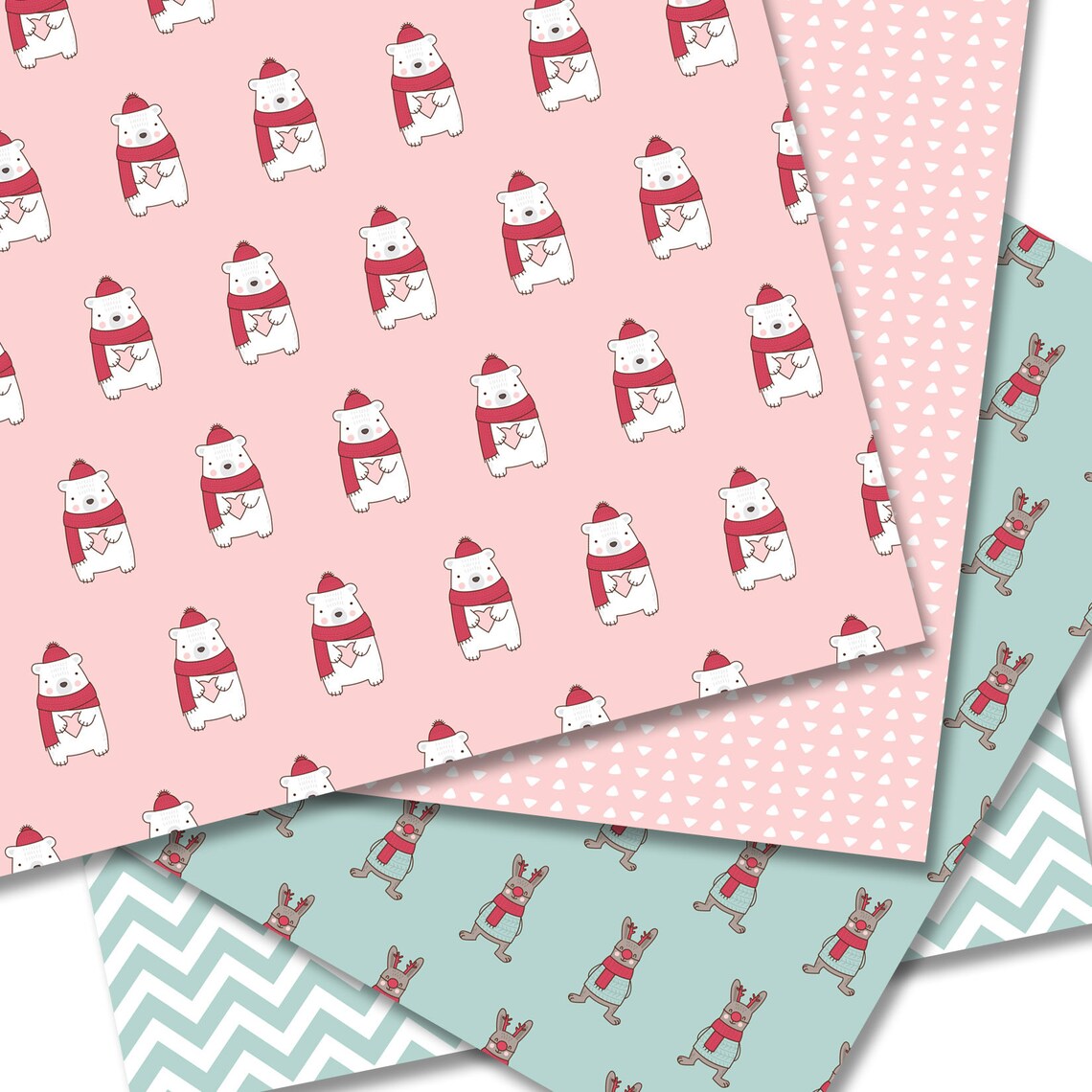 Happy Holidays Digital Paper Christmas Scrapbook Pages Santa - Etsy