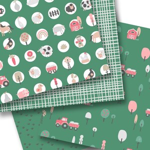 Farm Life Digital Paper Pack, Animals Scrapbook Pages, Nursery School ...