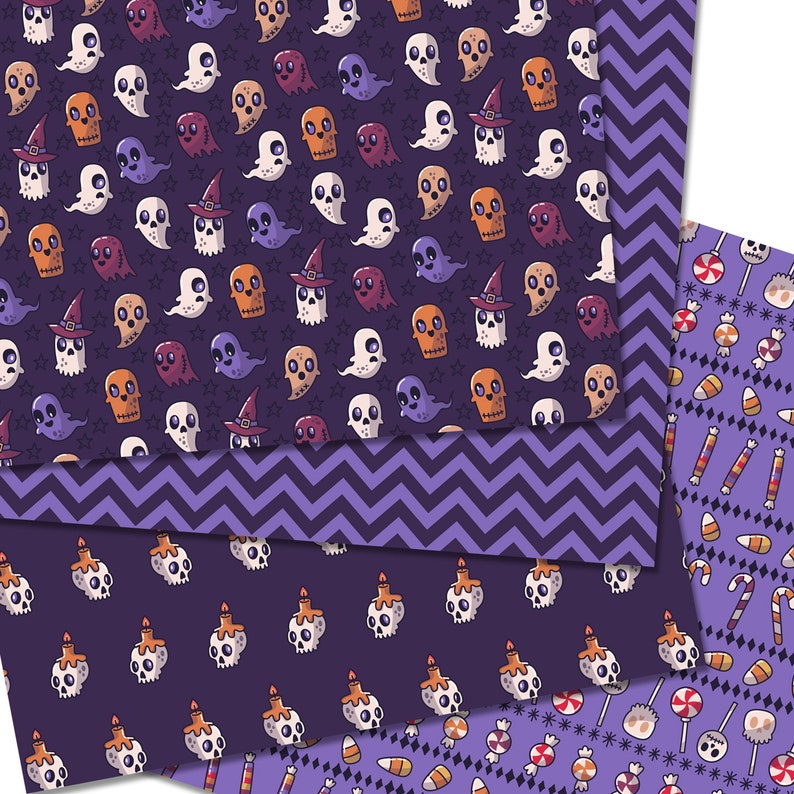 Happy Halloween Digital Paper. Ghost Scrapbooking Pages, Autumn ...