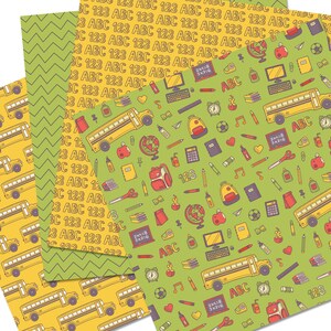 Back to School Digital Paper Pack, Teacher Scrapbook Pages, Classroom ...