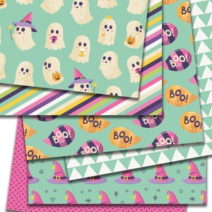 Cute Halloween Digital Paper. Ghost Scrapbooking Pages, Autumn ...