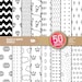 50 Black and White Doodle Digital Paper Pack. Patterns Scrapbooking ...