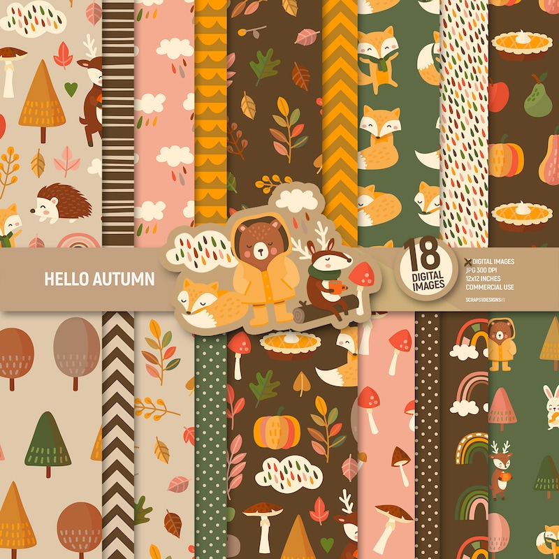 Fall Scrapbook Paper - Etsy