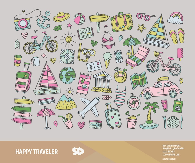 Happy Traveler Clipart, Vacations Clip Art, Travel Clipart, Holidays ...