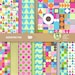 Geometric Fun Digital Paper Pack, Abstract Scrapbook Pages, Bright ...