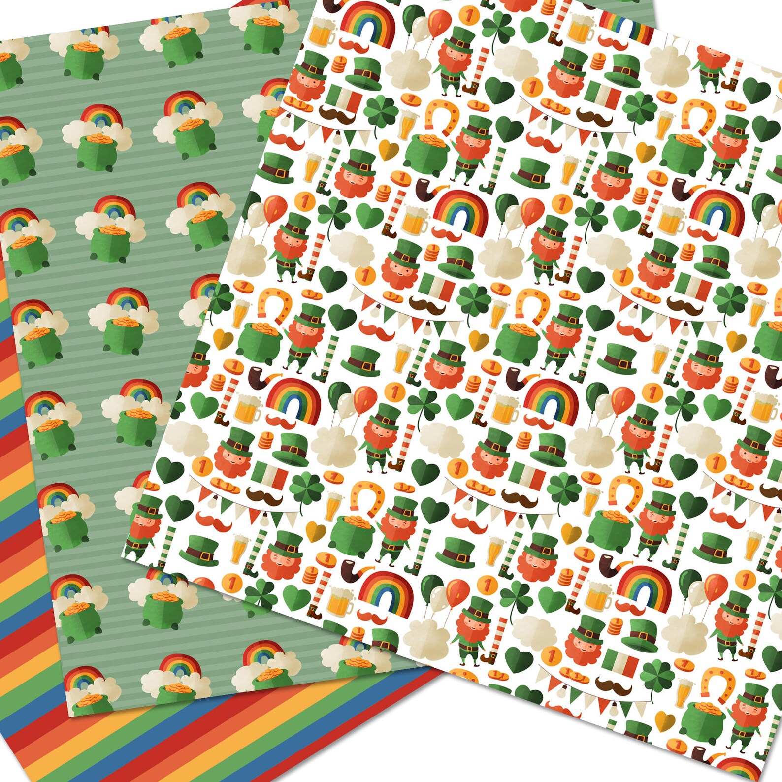 St-patrick's Digital Paper Pack Saint Patrick Scrapbook | Etsy