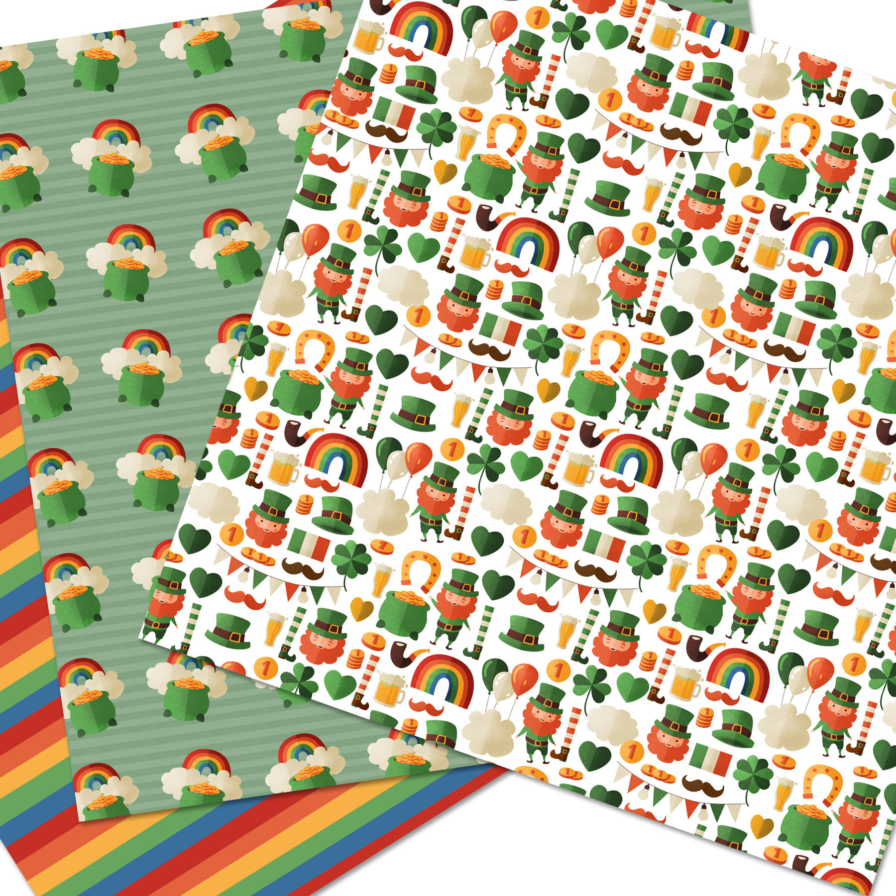 St-patrick's Digital Paper Pack Saint Patrick Scrapbook | Etsy