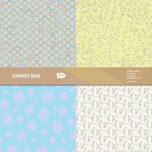 Summer Rain Digital Paper Pack. Floral Scrapbooking Pages, Flowers ...