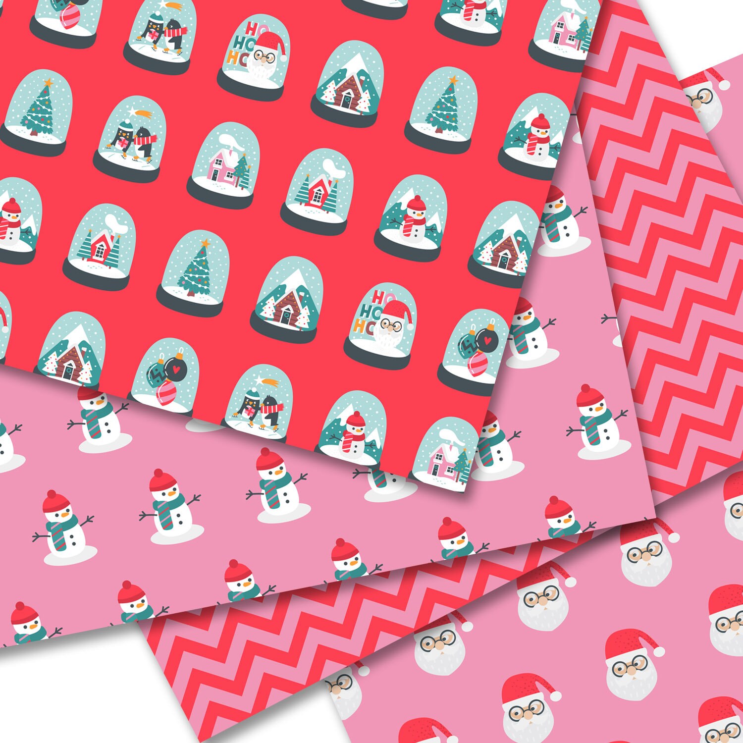 Winter Christmas Digital Paper Santa Scrapbook Pages - Etsy