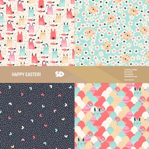 Easter Digital Paper Pack, Easter Scrapbook Pages, Patterns, Pastel ...