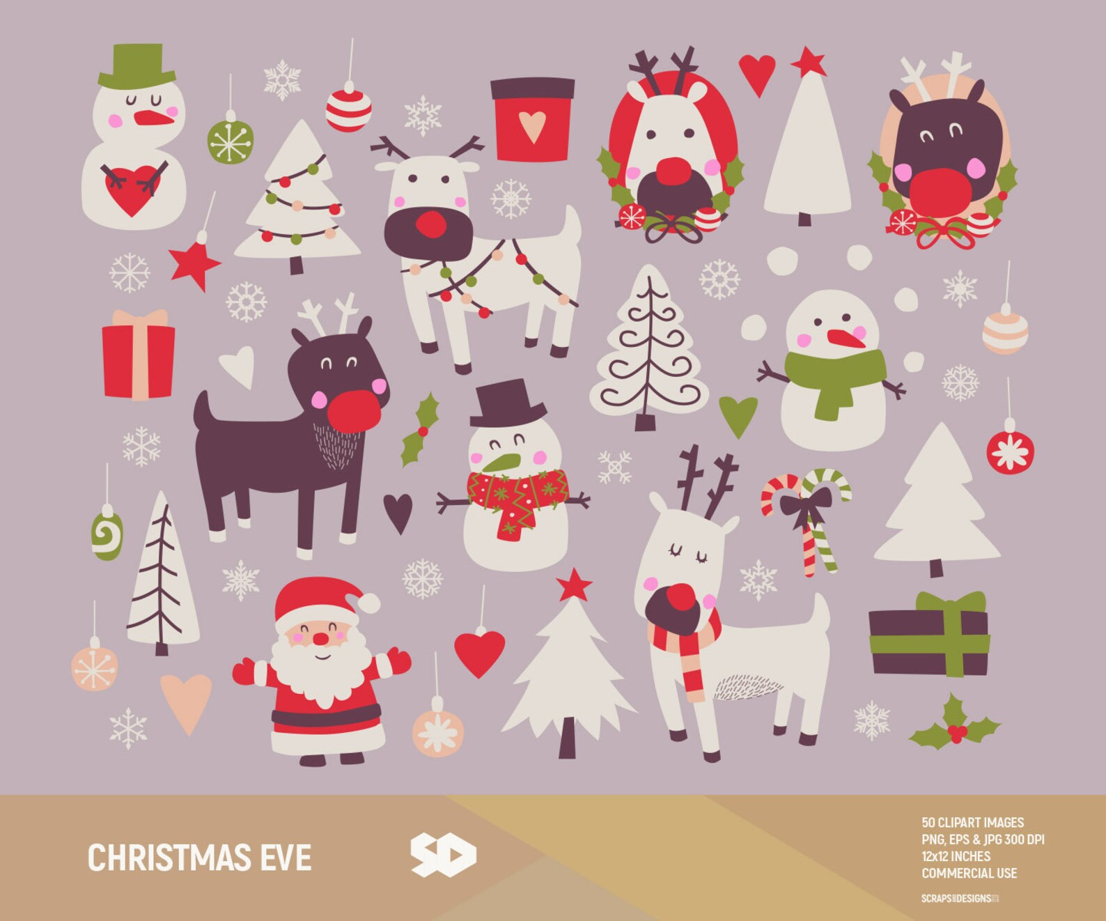 Christmas Eve Clipart, Xmas Clip Art, Christmas Tree, Santa Draw ...