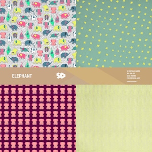 Elephants Digital Paper Pack. Scrapbooking Pages, Baclgroung, Scrapbook ...