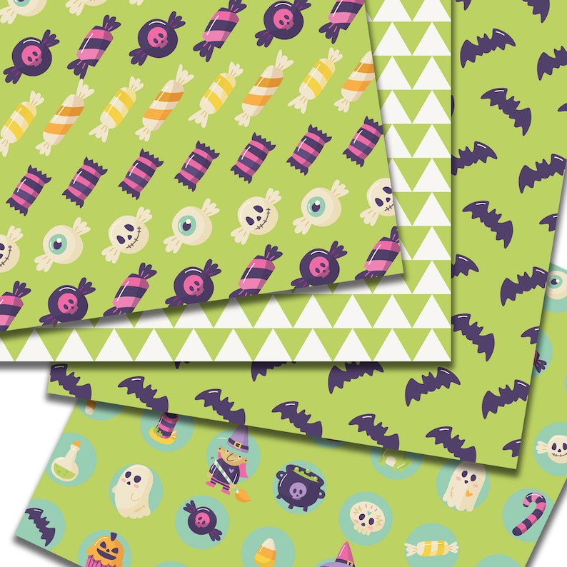 Cute Halloween Digital Paper. Ghost Scrapbooking Pages, Autumn ...