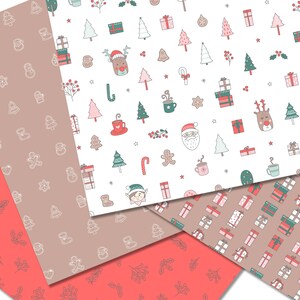 Warm Christmas Digital Paper, Santa Scrapbook Pages, Christmas Tree ...