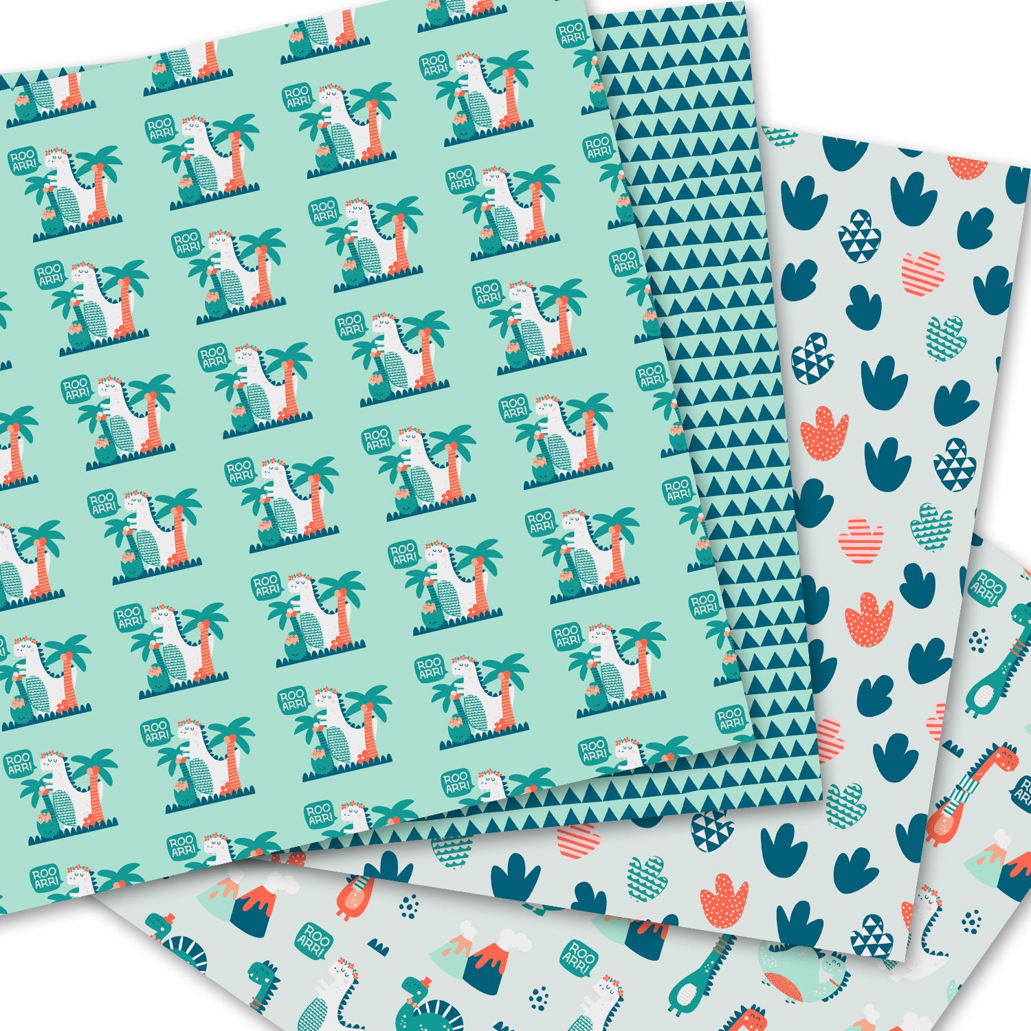 Dinosaurs Digital Paper Pack Dino Scrapbook Pages T-rex - Etsy