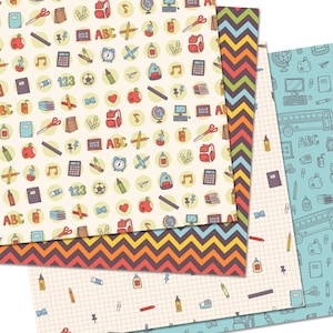 Back to School Digital Paper Pack, Teacher Scrapbook Pages, Classroom ...