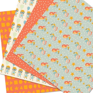 Happy Kids Digital Paper Pack, Children Scrapbook Pages, Boys Patterns ...