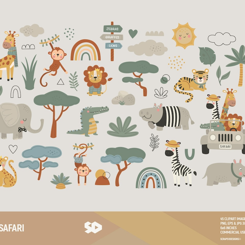 Safari Clip Art - Etsy