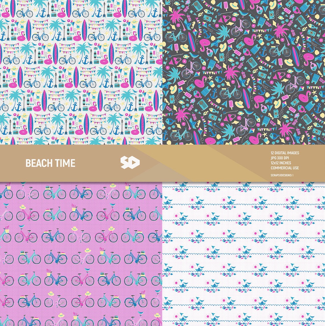 Beach Digital Paper Pack. Summer Scrapbooking Pages Vacations - Etsy