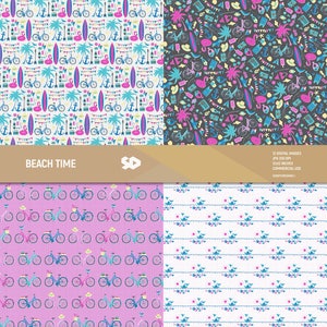 Beach Digital Paper Pack. Summer Scrapbooking Pages, Vacations ...