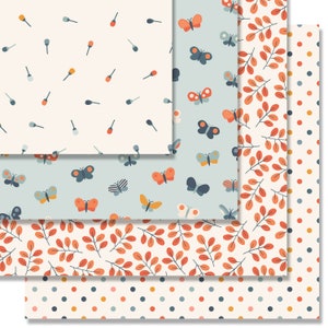 Hello Spring (flower) Digital Paper, Floral Scrapbook Pages, Birds ...