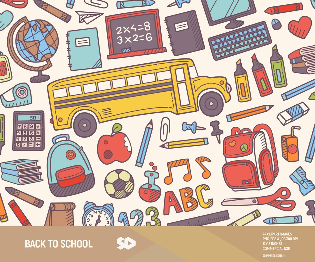 Back to School Clipart, Teacher Clip Art, Classroom Clipart, Backpack ...