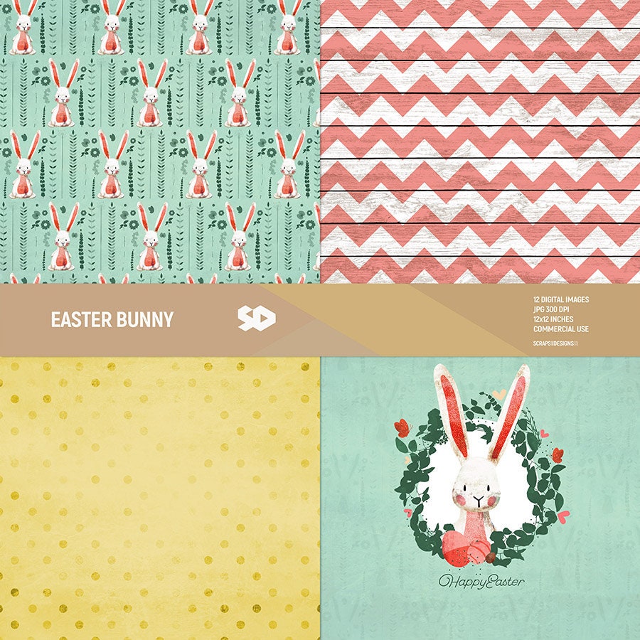 Easter Digital Paper Pack Easter Scrapbook Pages - Etsy