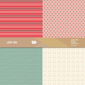 Love You Digital Paper Pack, Valentine Scrapbook Pages, Patterns ...