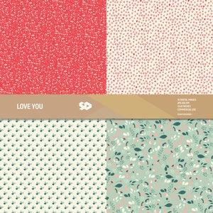 Love You Digital Paper Pack, Valentine Scrapbook Pages, Patterns ...