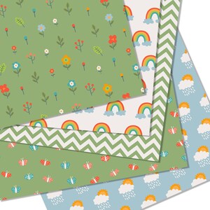 Spring in the Forest Digital Paper. Animals Scrapbooking Pages. Flower ...