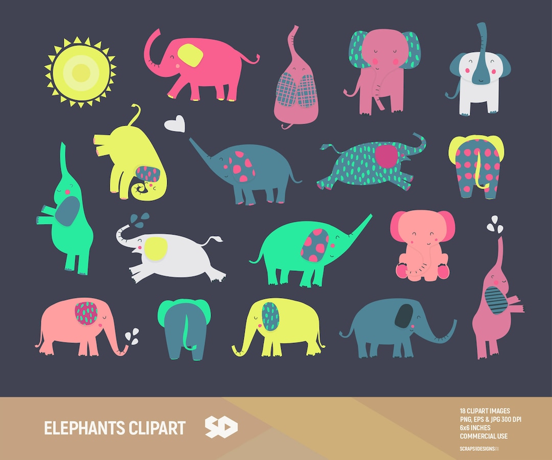 Elephants Clipart, Elephant Clip Art, Animal Clipart, Animals Draw ...