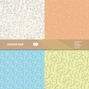 Summer Rain Digital Paper Pack. Floral Scrapbooking Pages, Flowers ...