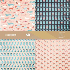 Dogs Digital Paper Pack, Dog Scrapbook Pages, Patterns, Puppy, Pets ...