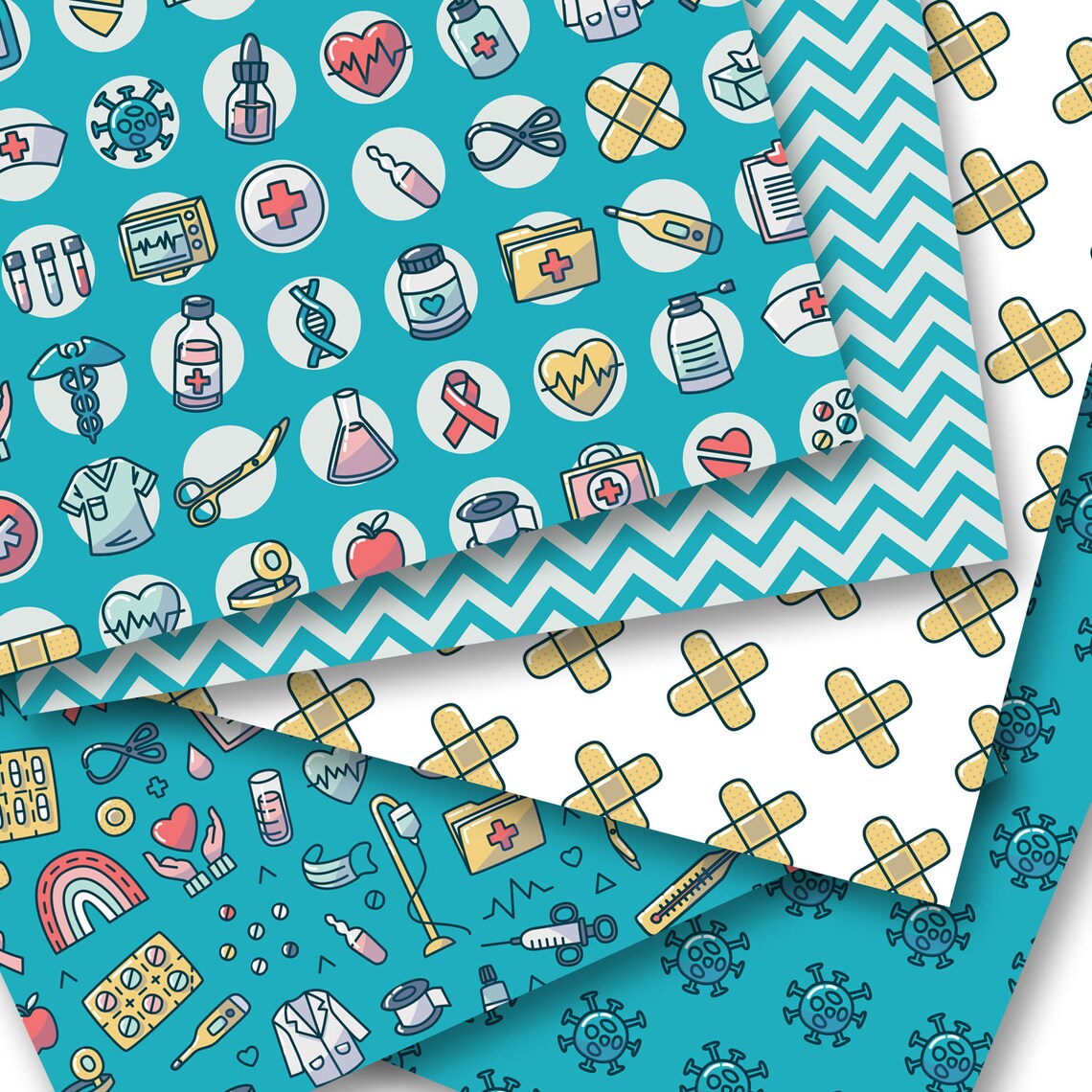 Medical Digital Paper. Doctor Nurse Scrapbooking Pages. - Etsy