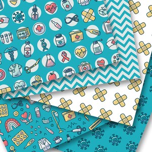 Medical Digital Paper. Doctor Nurse Scrapbooking Pages. Medicine ...