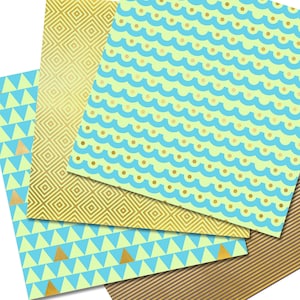 Geometric Fun Digital Paper Pack, Abstract Scrapbook Pages, Bright ...