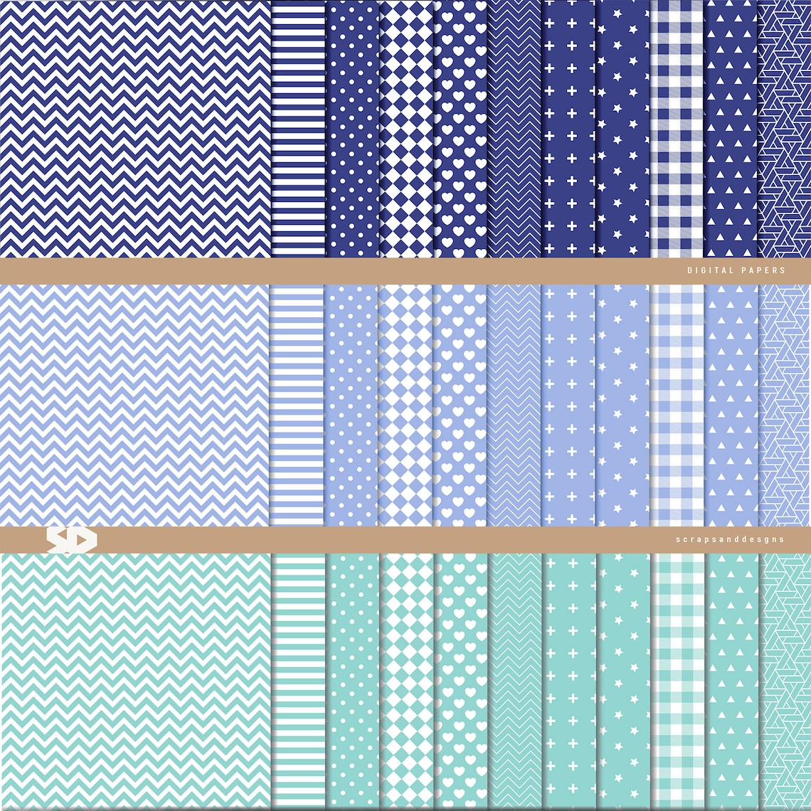 Essential Bright Colors Digital Paper Pack. 100 Papers. Patterns ...