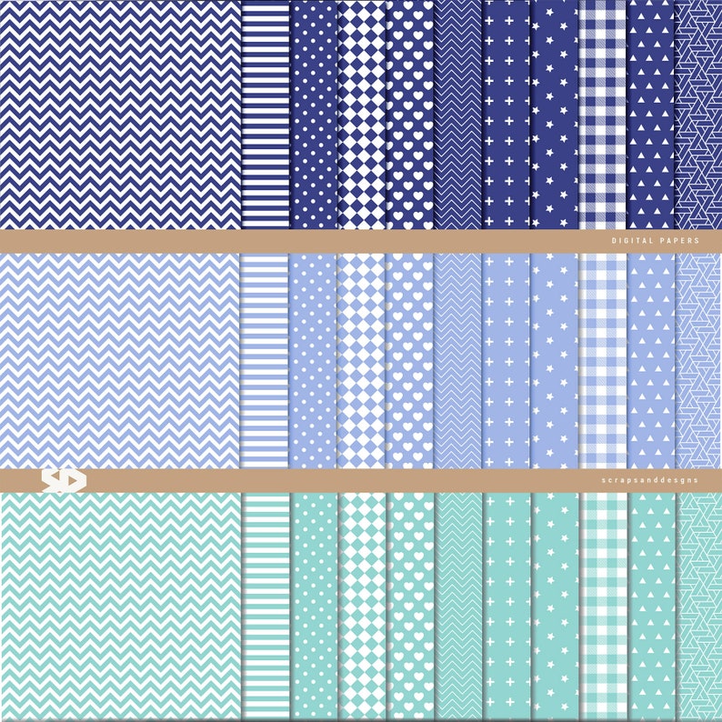 Essential Bright Colors Digital Paper Pack. 100 Papers. Patterns ...