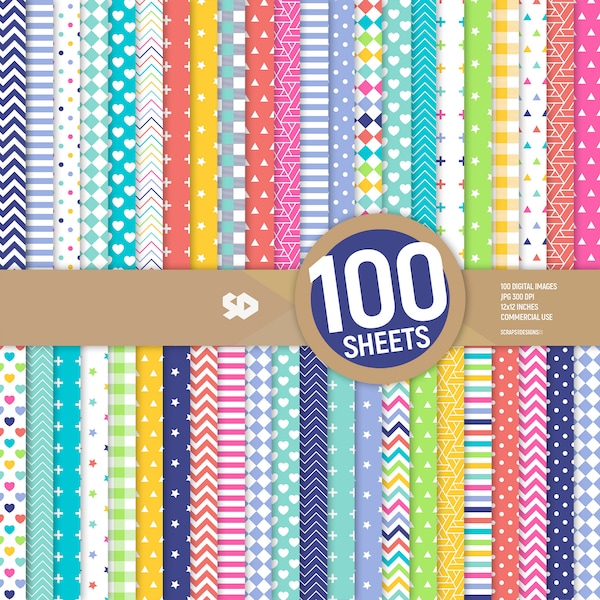 Chevron Scrapbook Paper - Etsy