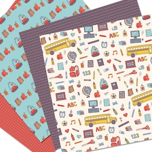 Back to School Digital Paper Pack, Teacher Scrapbook Pages, Classroom ...