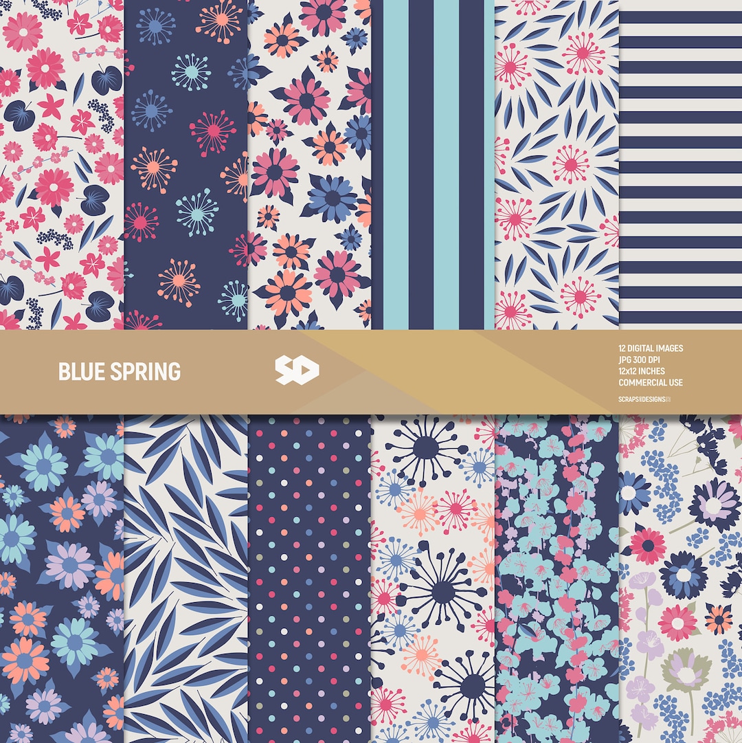 Floral Digital Paper Pack, Scrapbook Pages, Printable Papers, Easter ...